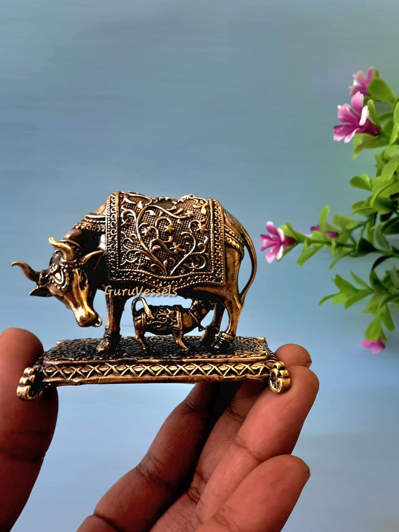 Gomata & Calf Brass Idol - Antique Finish for Home Decor/ Puja – Guru ...